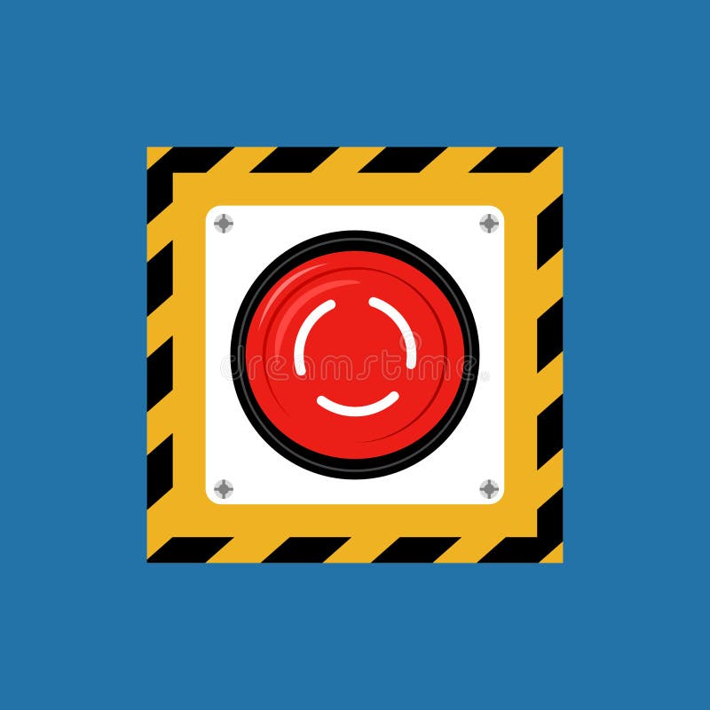 Red Emergency Button. Emergency Stop Button Disaster Prevention Vector ...