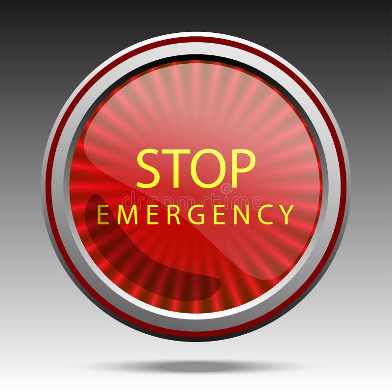 Red Emergency Button or Stop Button for Manual Pressing Stock Vector ...