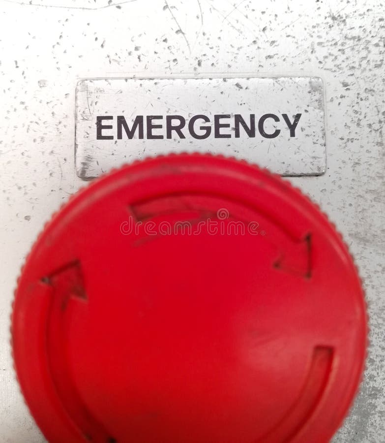Red Emergency Button Which is Used To Stop the Operation of a Machine ...
