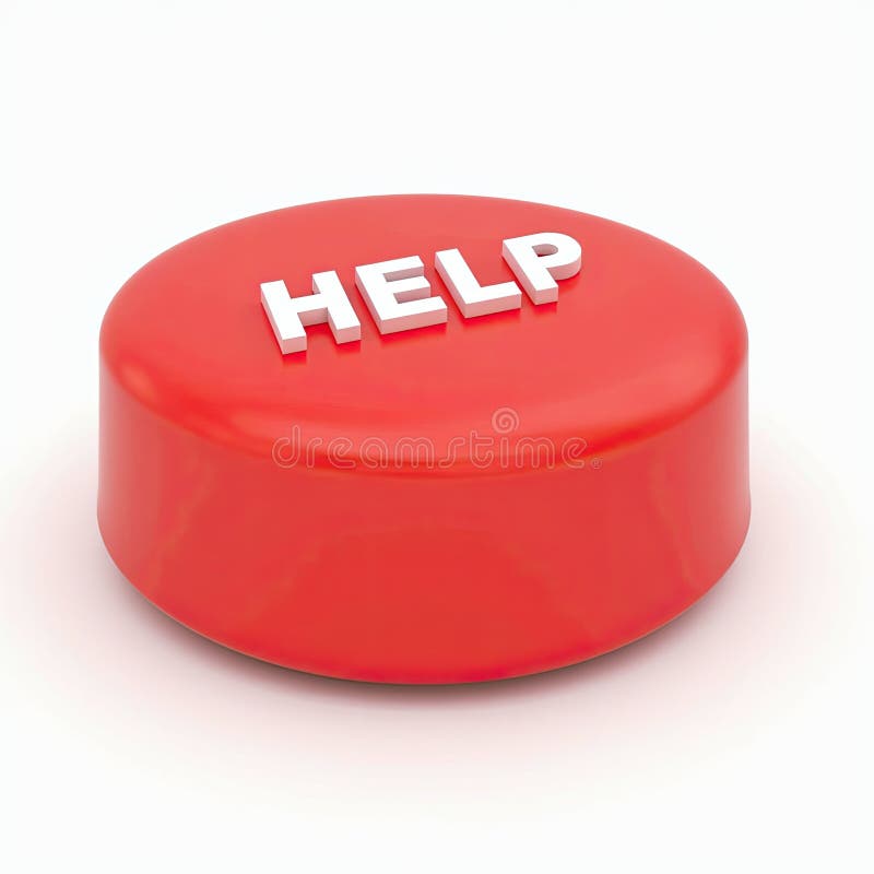 Red Emergency Button with the Word HELP in White Letters on Top. Stock ...