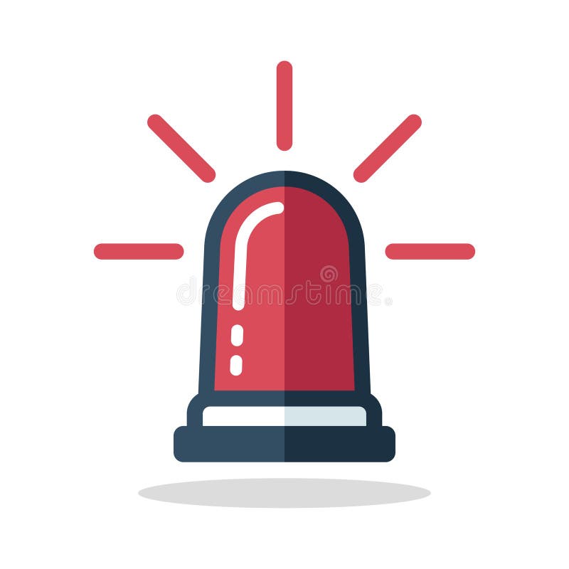 Red Emergency Flashers Siren Icon. Siren Icon in Flat Style Stock ...