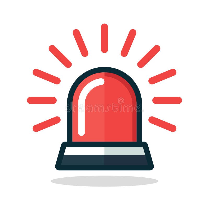 Red Emergency Flashers Siren Icon. Siren Icon in Flat Style Stock ...