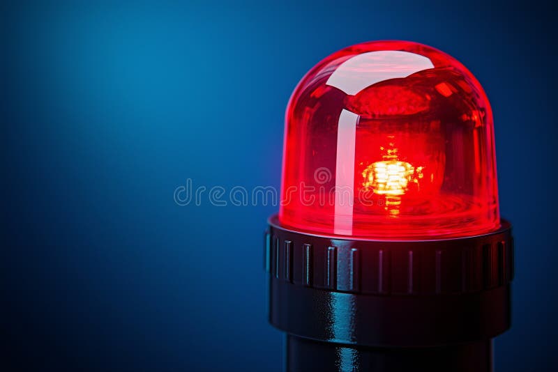 Red Emergency Light on Blue Background Stock Illustration ...