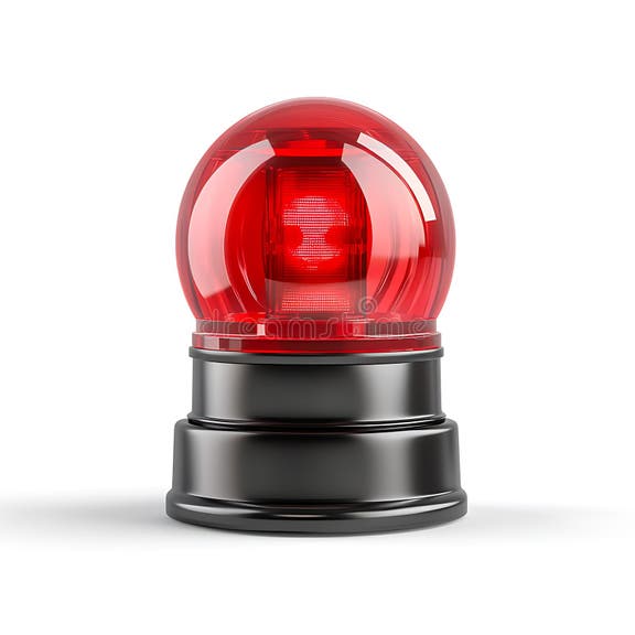 Red Emergency Light Isolated on White Stock Illustration - Illustration ...