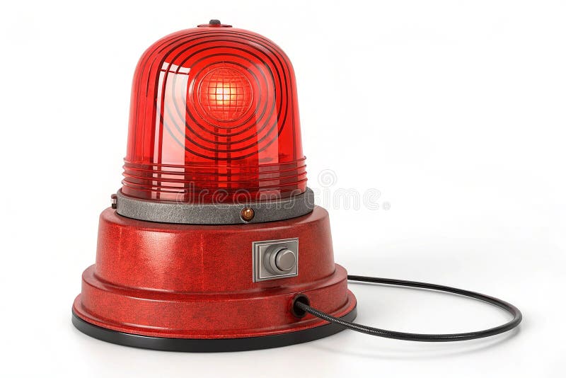 Red Emergency Light Isolated on White Background. a Red Emergency Light ...