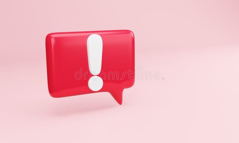 Red Emergency Notifications Alert, 3D Rendering Stock Illustration ...