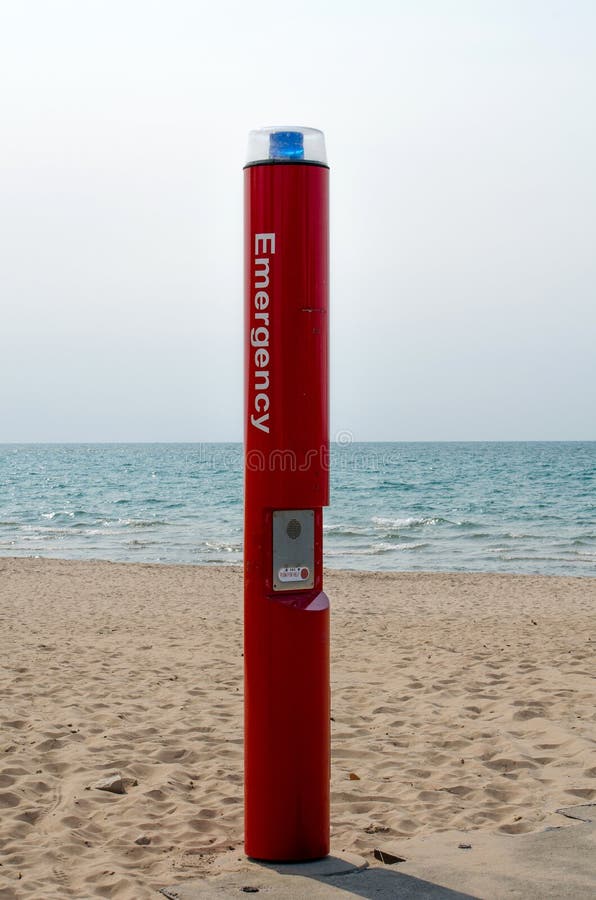 Emergency Phone on the Beach Stock Image - Image of help, phone: 30076895