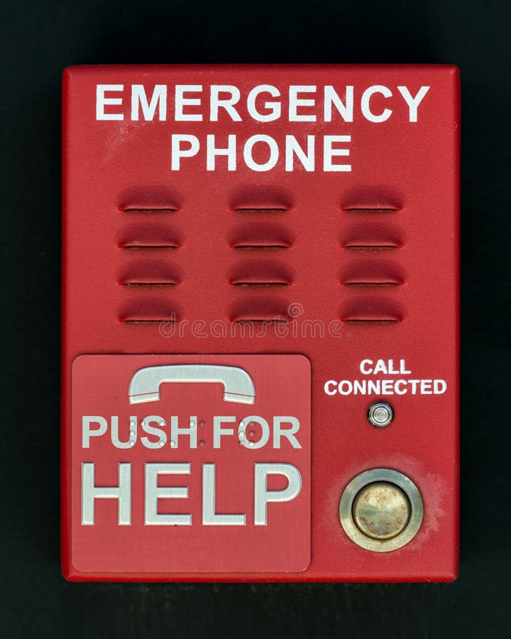 Red Emergency Phone Push Button Speaker Stock Image - Image of white ...