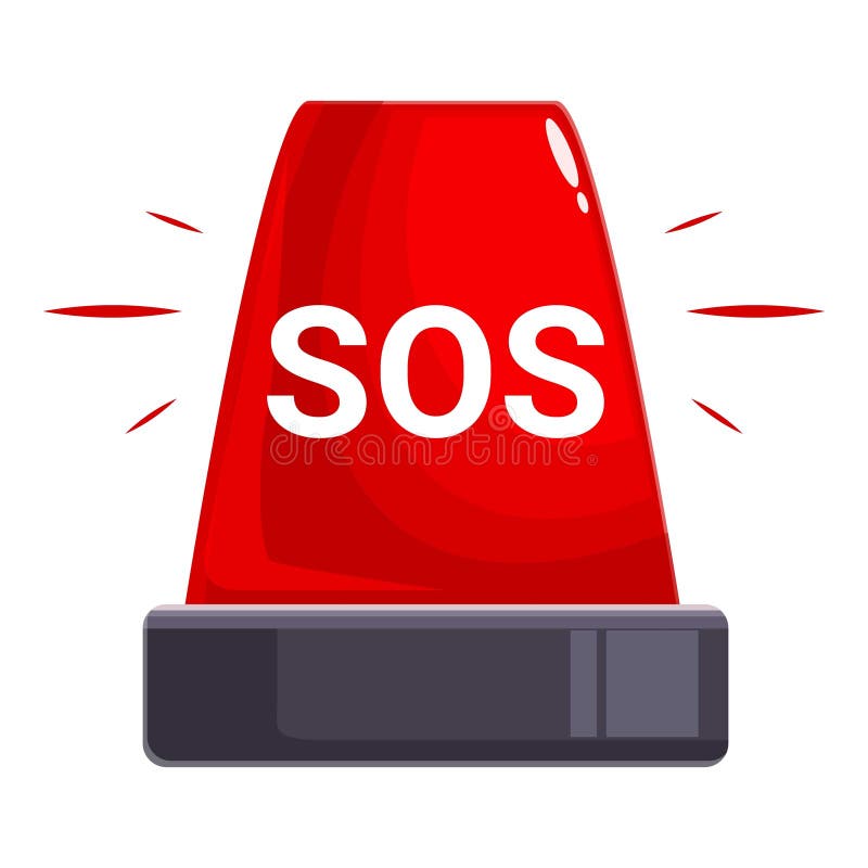 Red Emergency Rotating Beacon Flashing Sos Signal Stock Vector ...