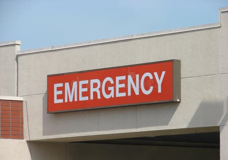 Red Emergency Sign stock photo. Image of hospital, services - 9316986