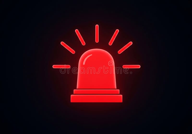 Red Emergency Siren Icon Glowing Light Symbol for Urgent Alert Stock ...
