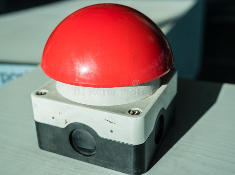 Red Emergency Stop Button in a Factory Stock Photo - Image of safety ... Red Emergency Stop Button in a Factory Stock Photo - Image of safety ...