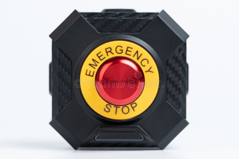Red emergency stop button stock image. Image of attention - 306407919
