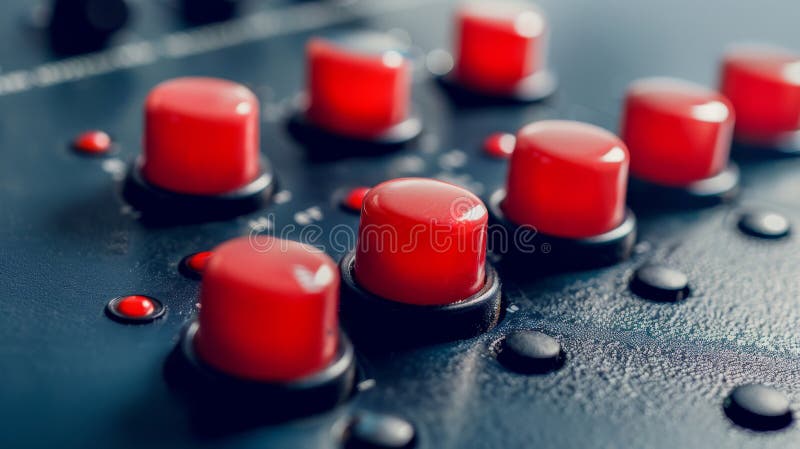 Red Emergency Stop Buttons on a Control Panel Stock Illustration ...