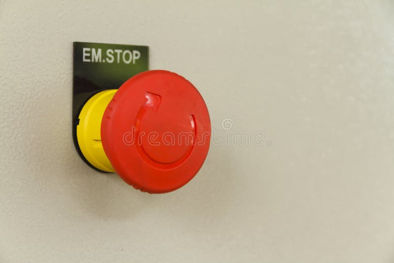 Red Emergency Stop Switch and Reset with Green Start Buttons Stock ...