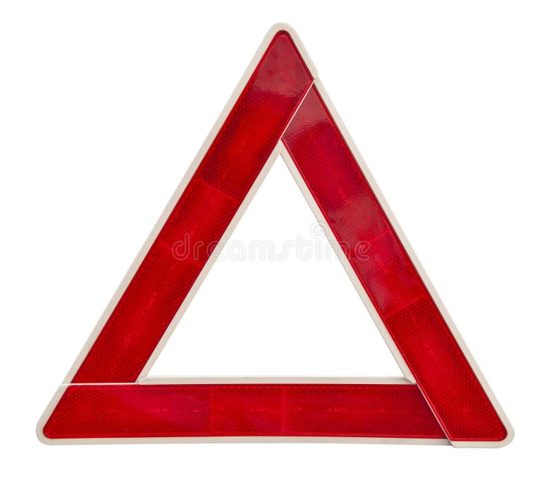 Red Emergency Triangle with Clipping Path Stock Image - Image of bright ...