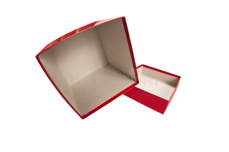 Red Empty Box on Side with Lid Stock Illustration - Illustration of ...