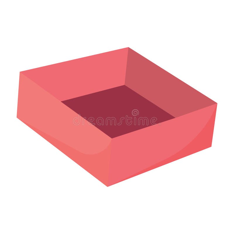 Red empty box. Vector stock illustration. Illustration of isometric ...