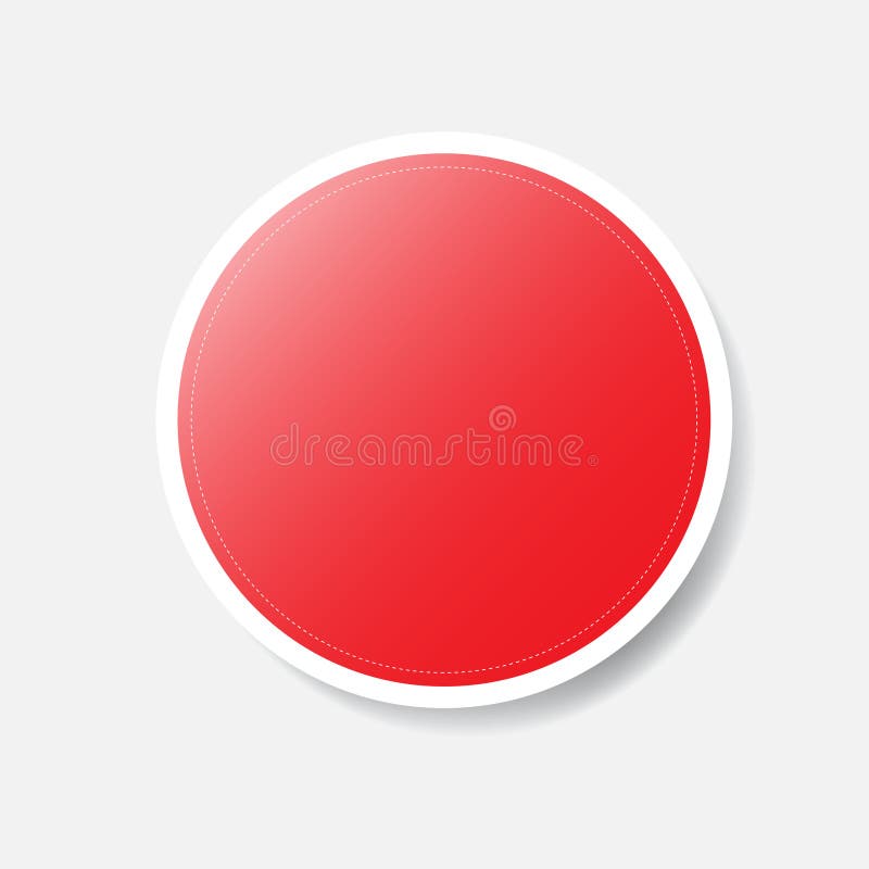 Red Empty Circle Sticker, Vector Illustration EPS10. Stock Vector ...