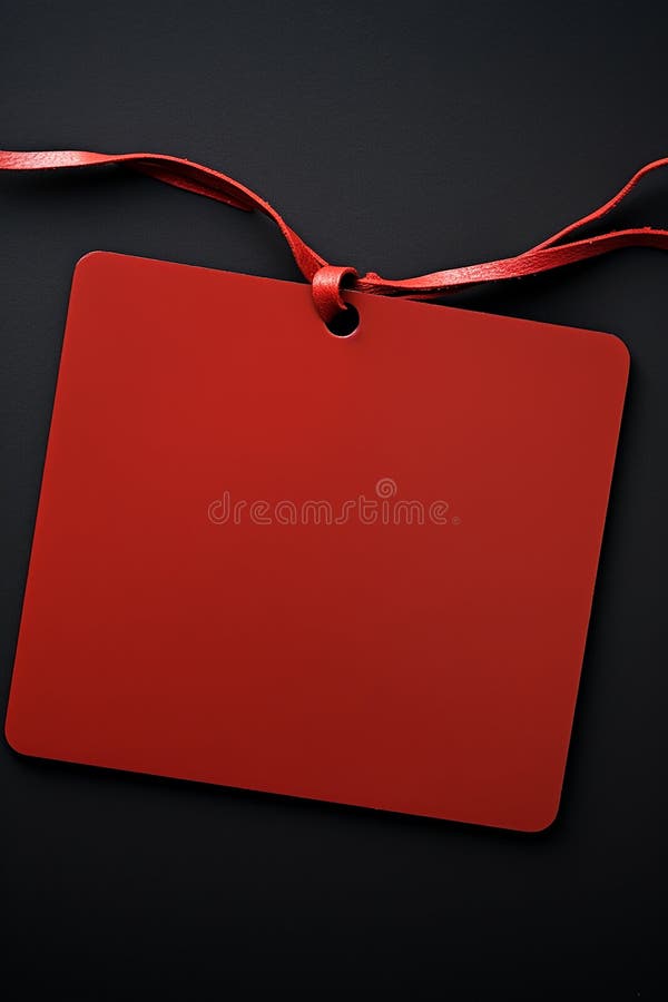 Black Empty Price Tag on Red Background. Black Friday Concept, Template ...