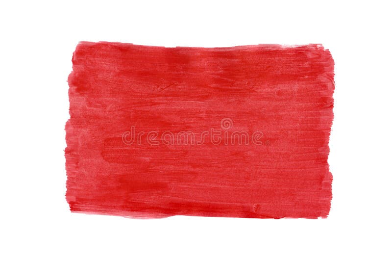 Red Empty Rectangle Painted with Watercolor on White Background Stock ...