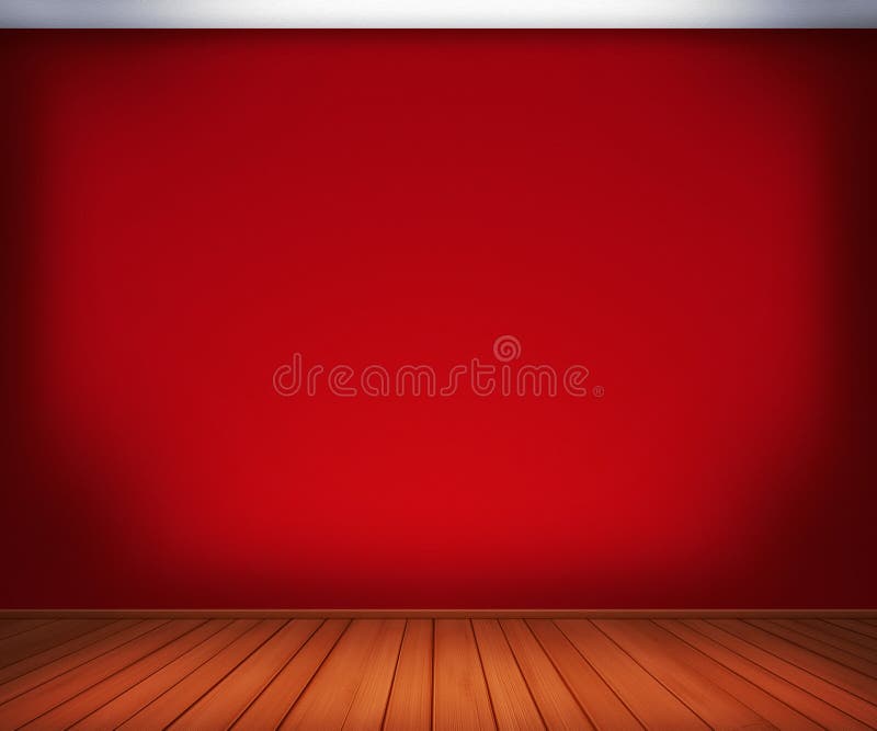 Red Empty Room Background stock illustration. Illustration of ceiling ...