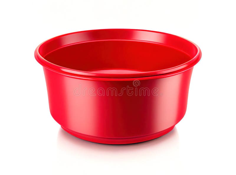 Red Empty Wash Basin on White Background, Created with Generative AI ...