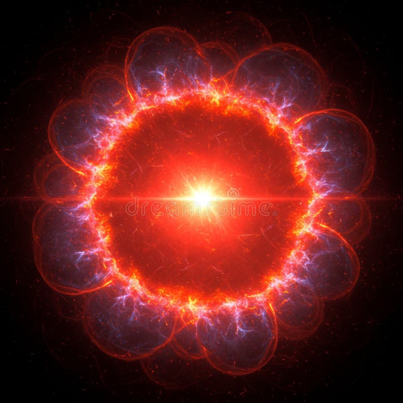 Red Energy Burst in Dark Space Stock Illustration - Illustration of ...