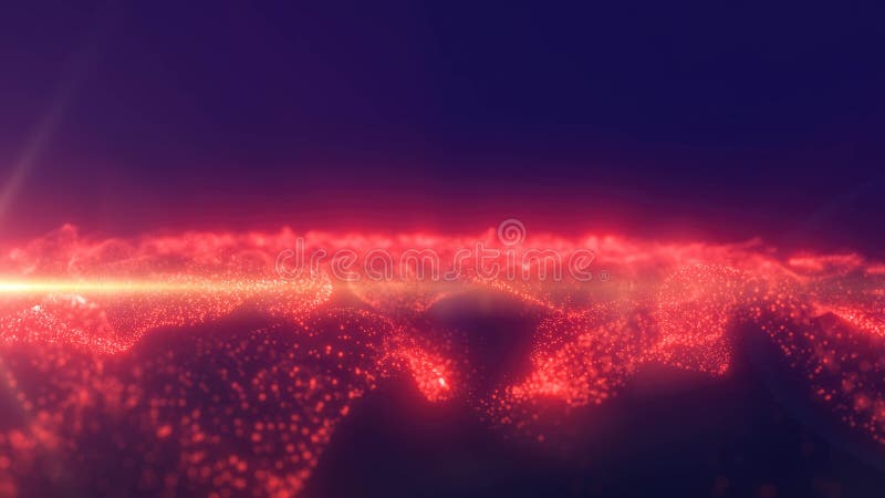 Red Energy Glowing Magic Waves High Tech Digital Iridescent with Light ...