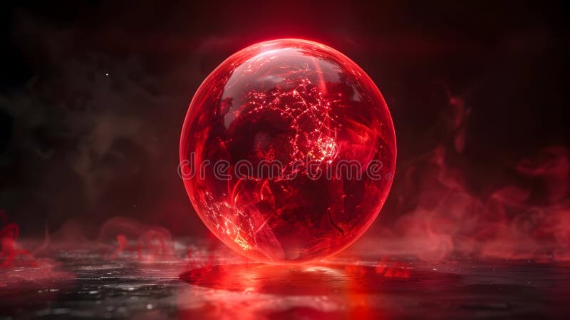 Red Energy Orb 3D Illustration Stock Illustration - Illustration of ...