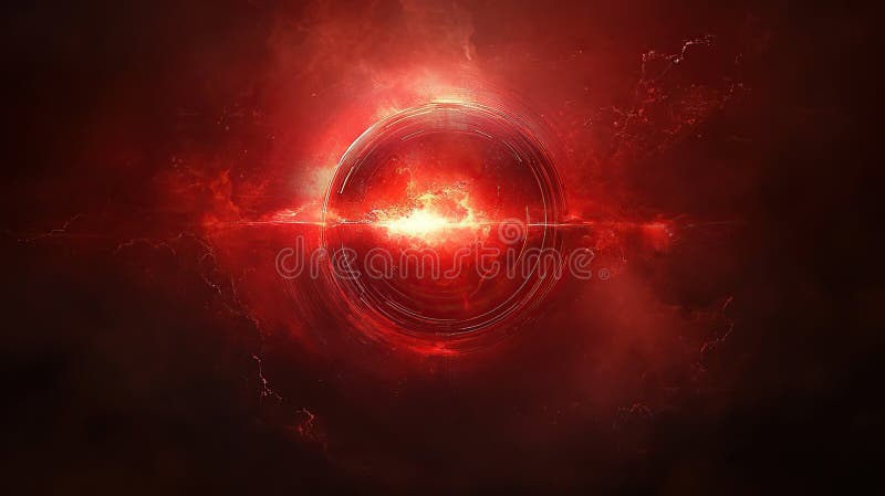 Red Energy Sphere Exploding in Space, Cosmic Background, Digital Art ...