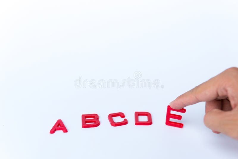 Red English Alphabet on a White Background Stock Photo - Image of write ...