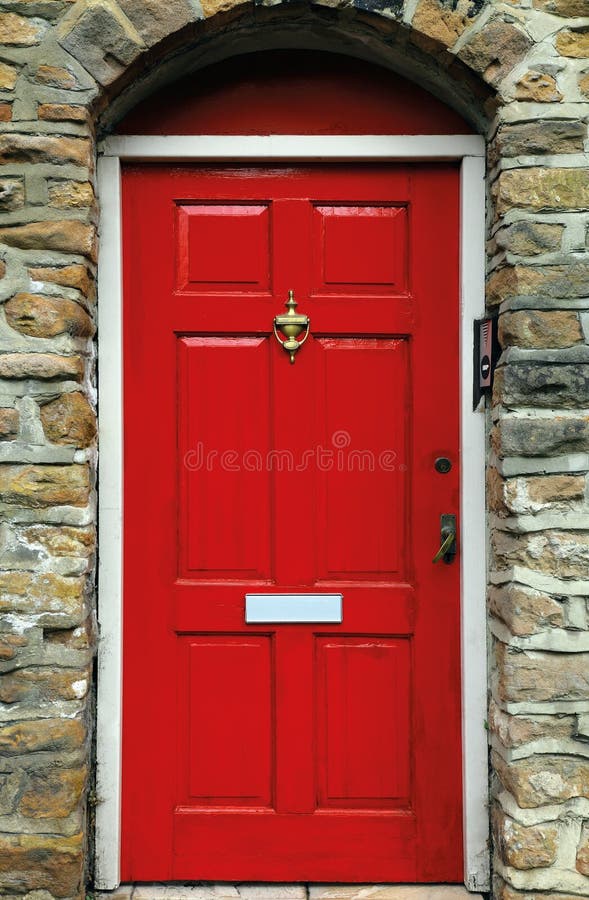 Red english door stock photo. Image of classic, closed - 19795764