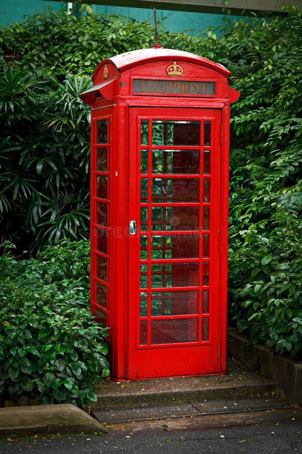 Red English Telephone Booth Stock Photo - Image of business, light ...