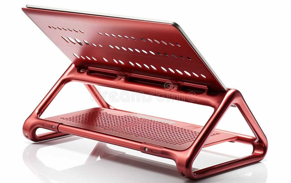 Red Enhanced Ventilation Laptop Stand Clean Workspace -Generative Ai ...