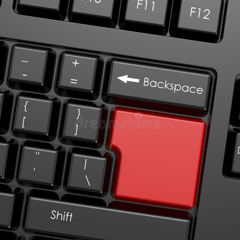 Red Enter Key on Black Keyboard Stock Illustration - Illustration of ...