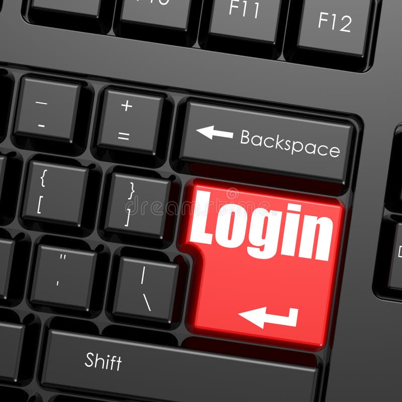 Enter Login and Password Concept. Laptop with Login Form Page on Screen ...