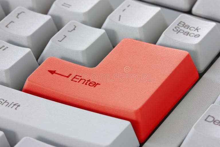 Red Enter Button on Keyboard Stock Photo - Image of symbol ...