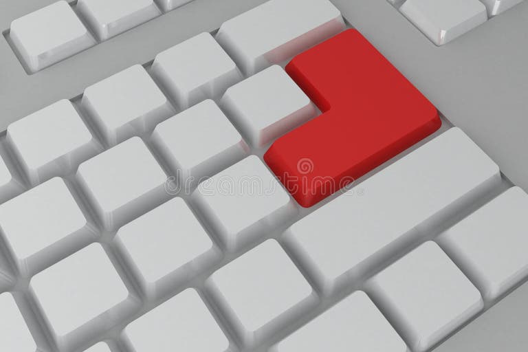 Red Enter Button on Keyboard Stock Illustration - Illustration of ...
