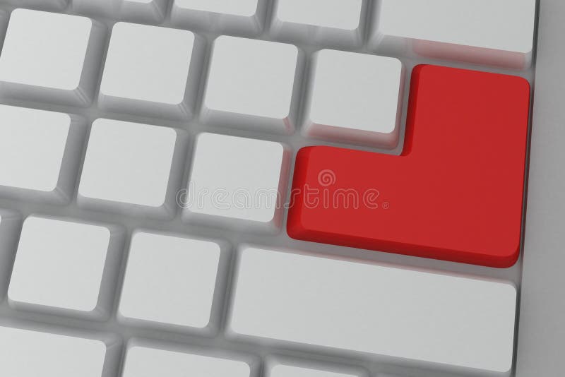 Red Enter Button on Keyboard Stock Illustration - Illustration of ...