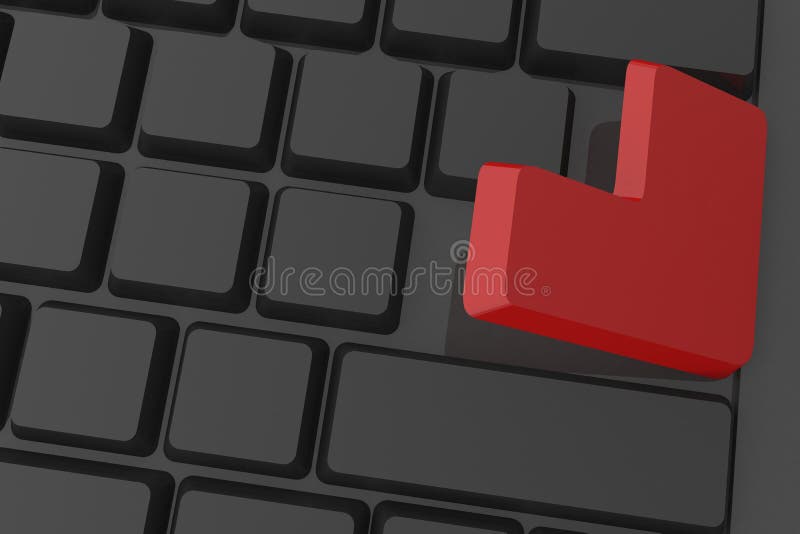 Red Enter Button on Keyboard Stock Illustration - Illustration of ...