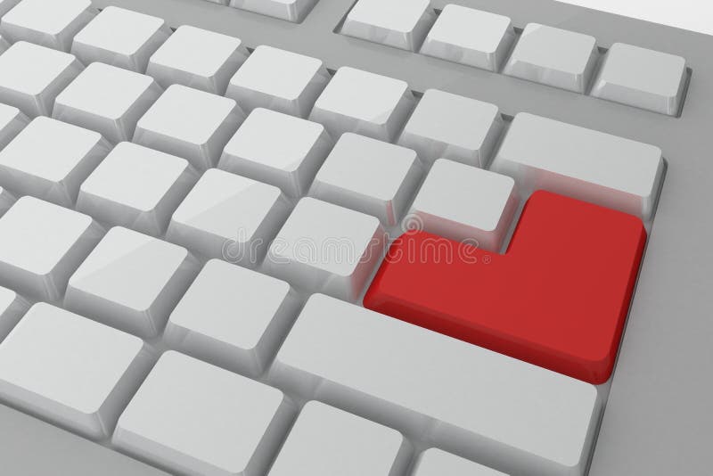 Red Enter Button on Keyboard Stock Illustration - Illustration of ...