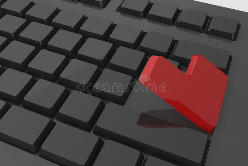 Red Enter Button on Keyboard Stock Illustration - Illustration of copy ...