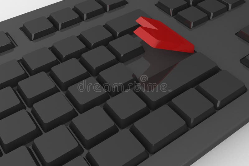 Red Enter Button on Keyboard Stock Illustration - Illustration of black ...