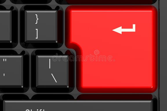 Red Enter Key on Black Keyboard Stock Illustration - Illustration of ...