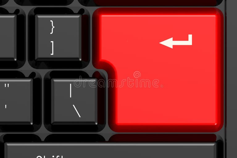 Red Enter Key on Black Keyboard Stock Illustration - Illustration of ...