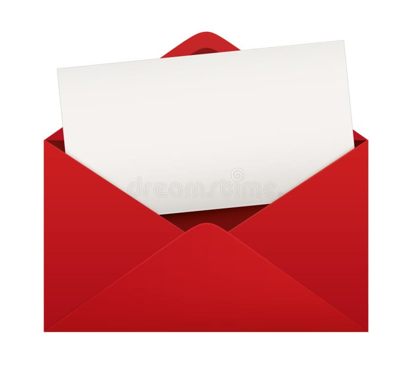 Envelope with blank letter stock illustration. Illustration of mail ...