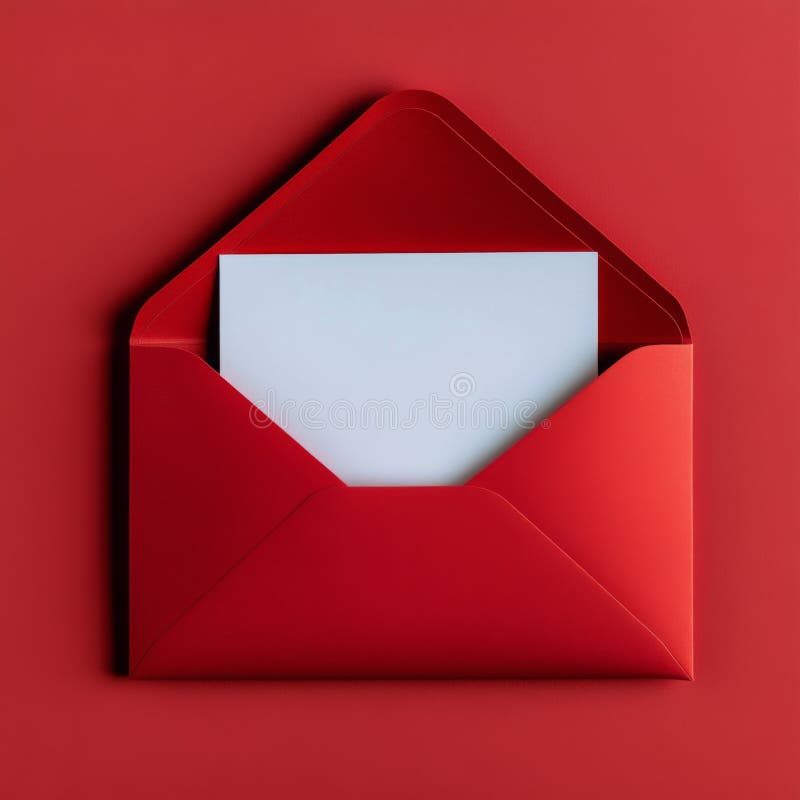 Red Envelope with Blank Card on a Vibrant Background for Personal ...