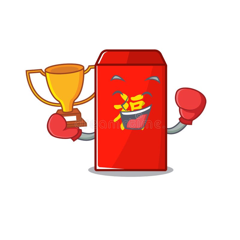 Red Envelope Cartoon in the Mascot Boxing Winner Stock Vector ...