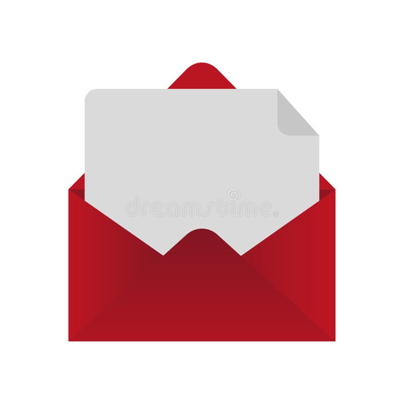 Red Envelope in Classic Style. Email Icon. Vector Illustration. Stock ...